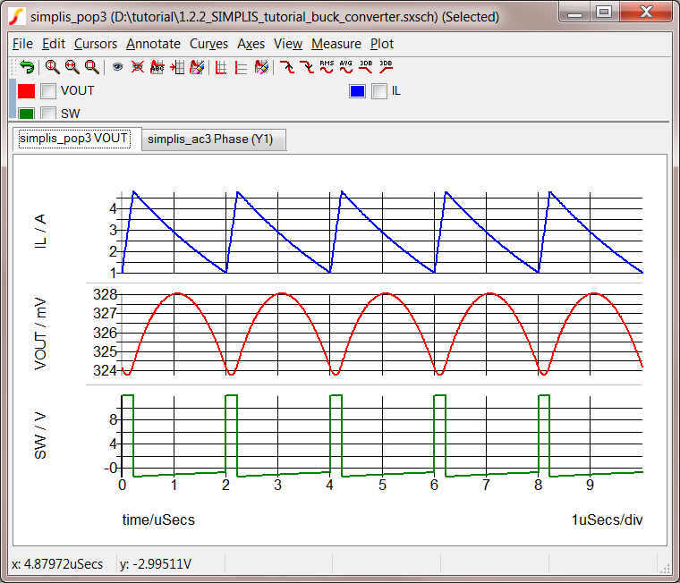 Simplis Tutorial 41 Separate The Pop Waveforms